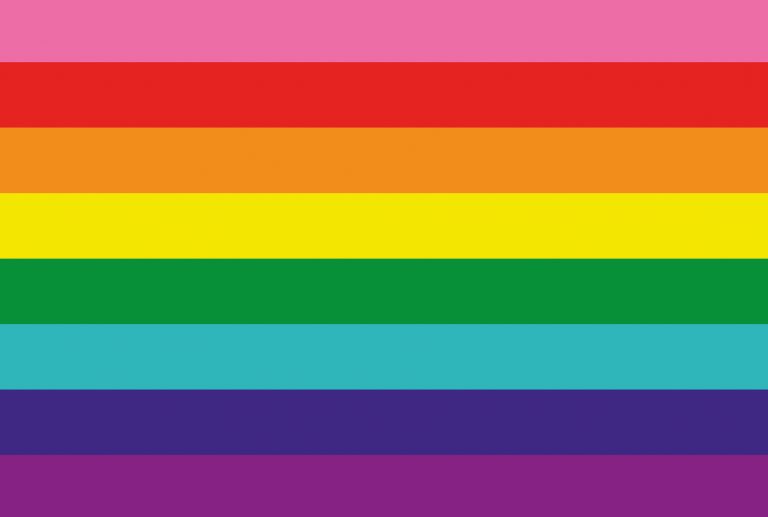 Original eight-stripe rainbow flag 1978 – Light Up Poole